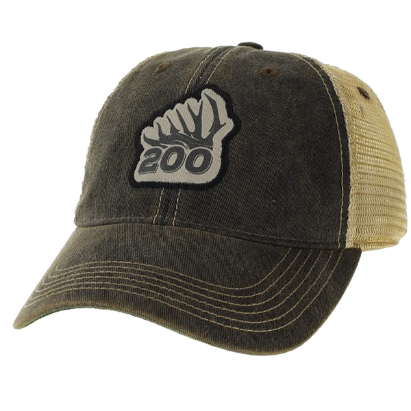200 Faded Black - Tan mesh hat with 200 patch. - Team 200 Apparel